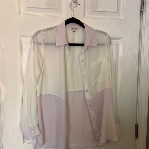Ophelia Roe | Tops | Ophelia Roe Color Bock Purple And White Long ...